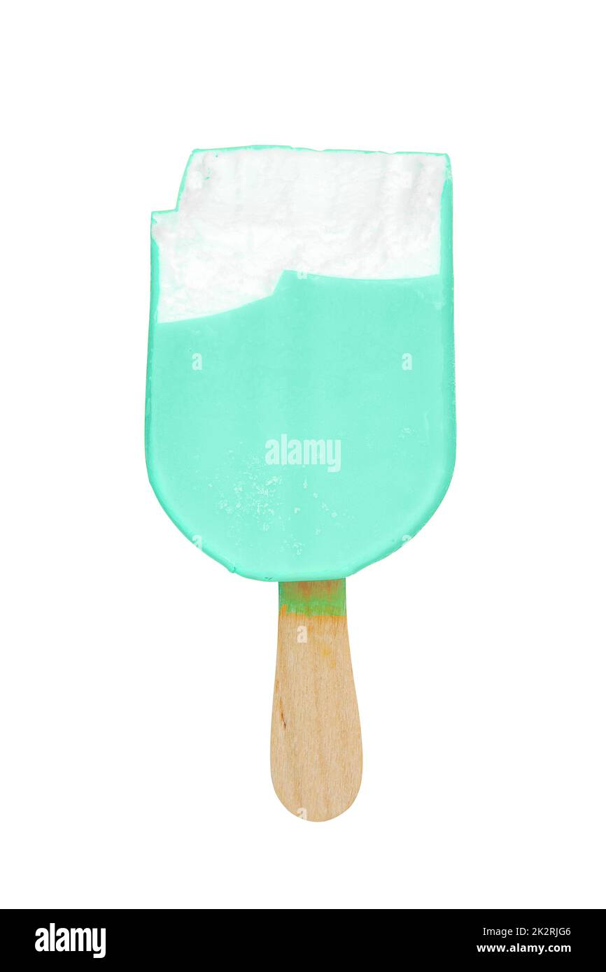 Half eaten blue ice cream popsicle Stock Photo - Alamy