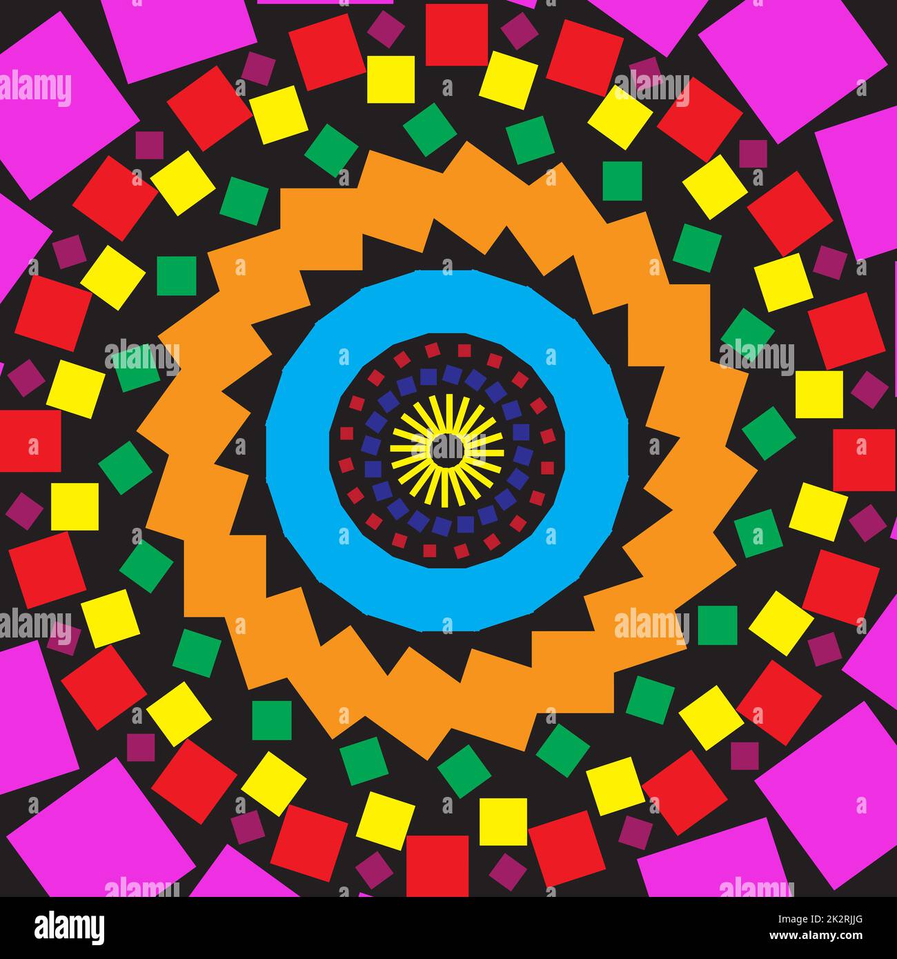 Mandala Of Squares Stock Photo - Alamy