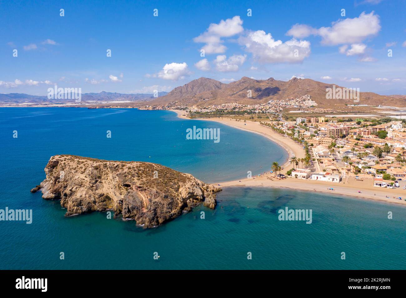 photography of beaches of mazarron from a drone view, tourist place for ...