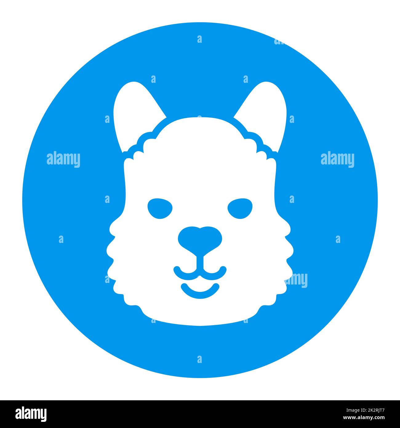 Lama glyph icon. Animal head vector symbol Stock Photo - Alamy