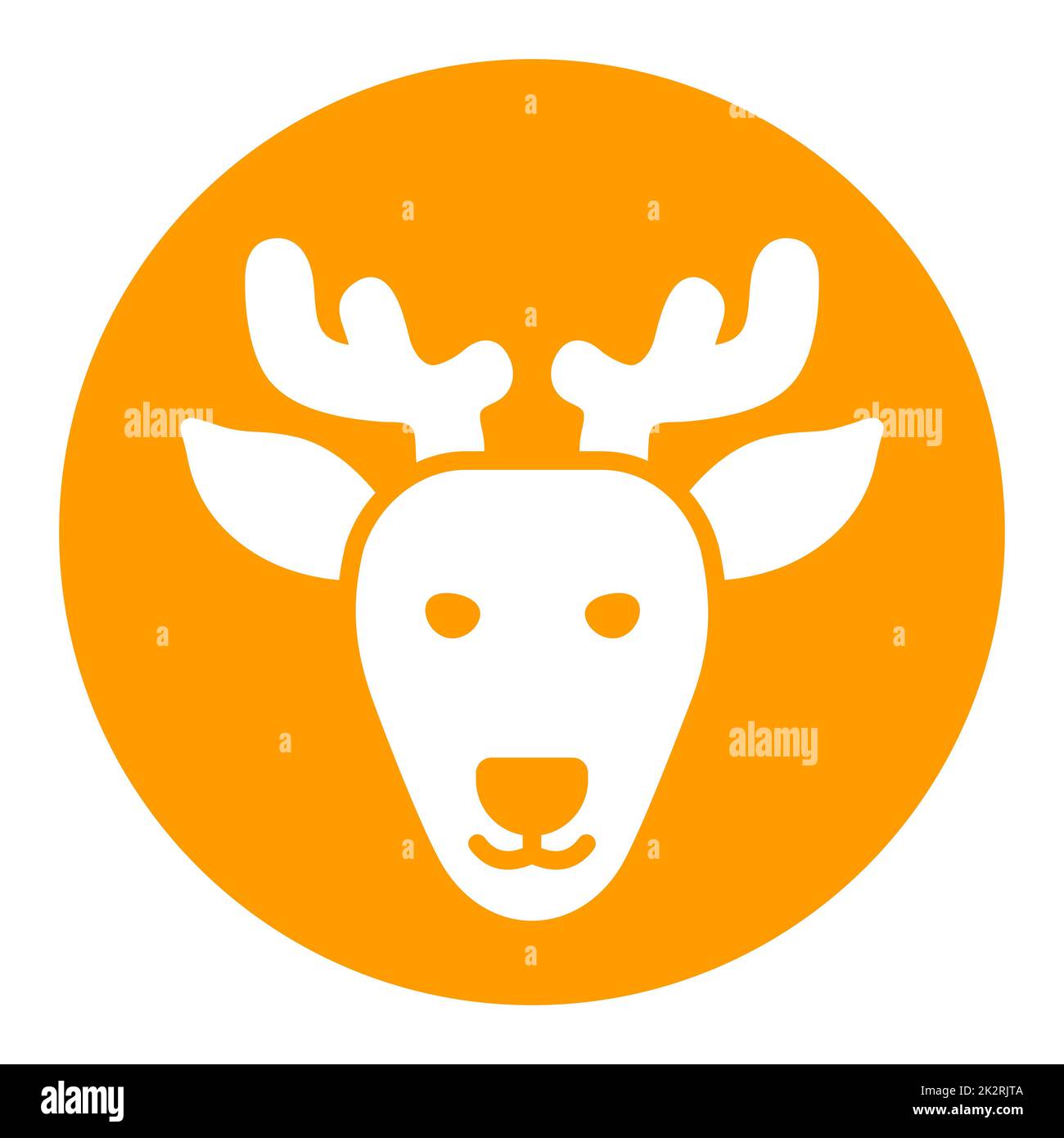 Deer glyph icon. Animal head vector illustration Stock Photo - Alamy