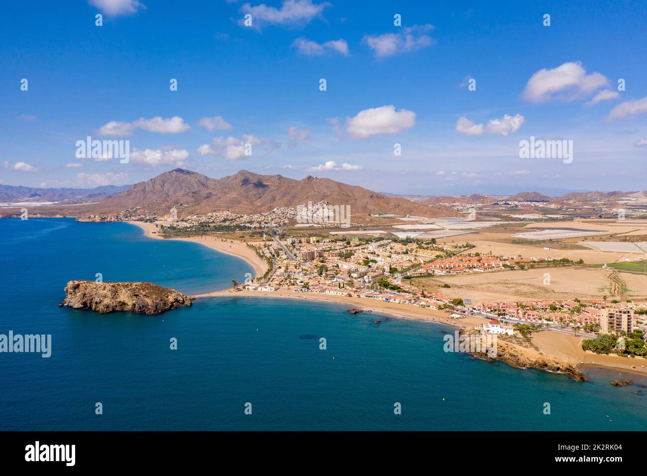 photography of beaches of mazarron from a drone view, tourist place for ...