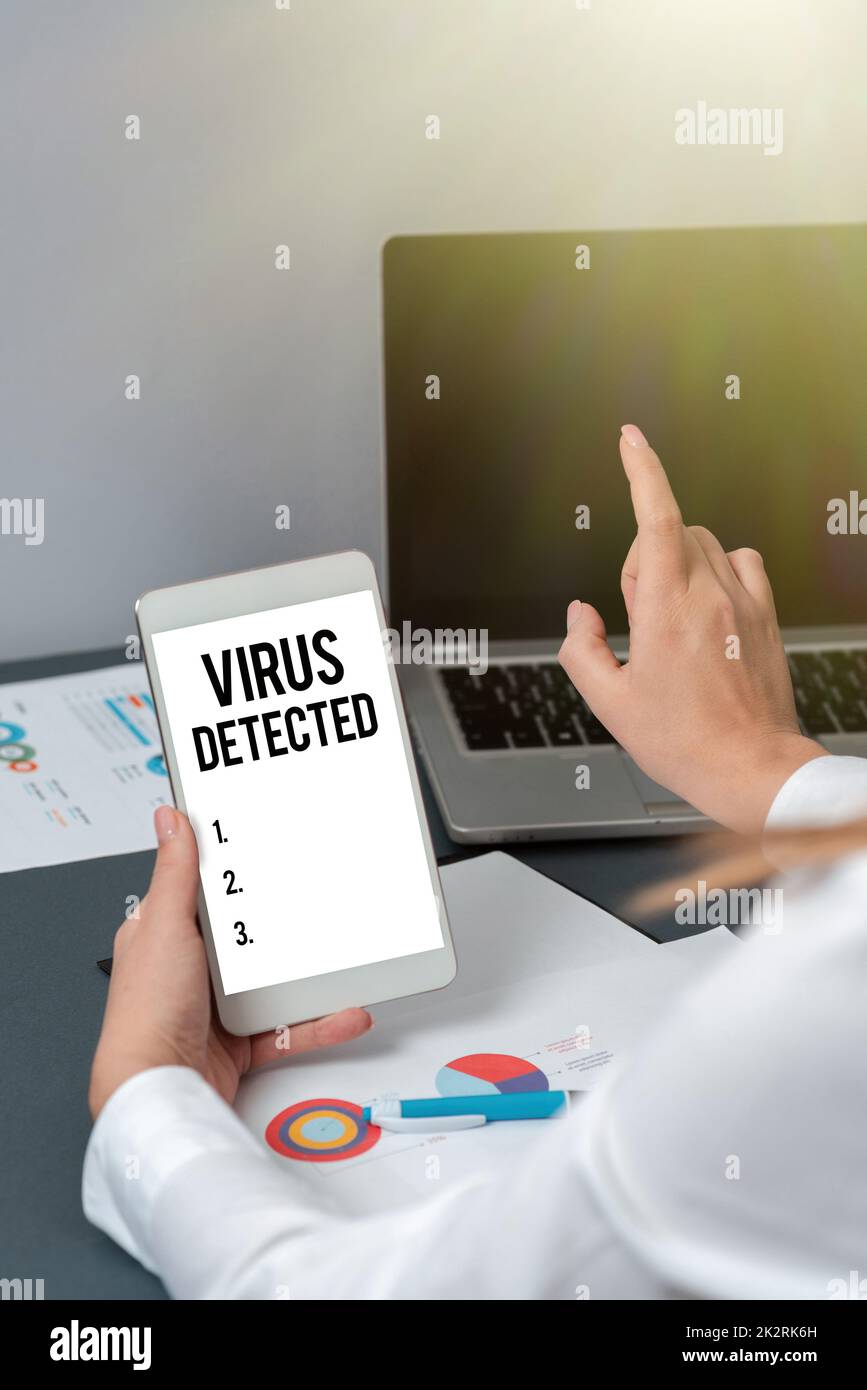 Conceptual display Virus DetectedA computer program used to prevent and ...