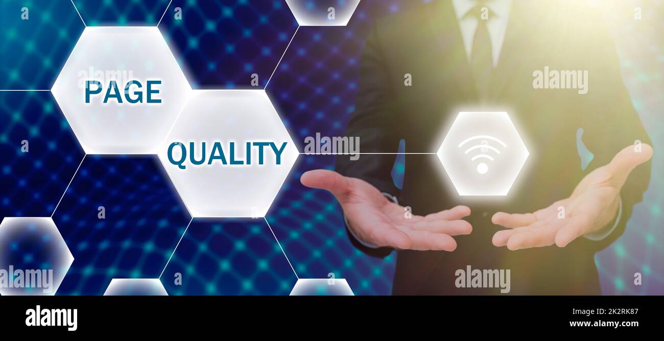 Conceptual display Page Quality. Business concept Effectiveness of a ...