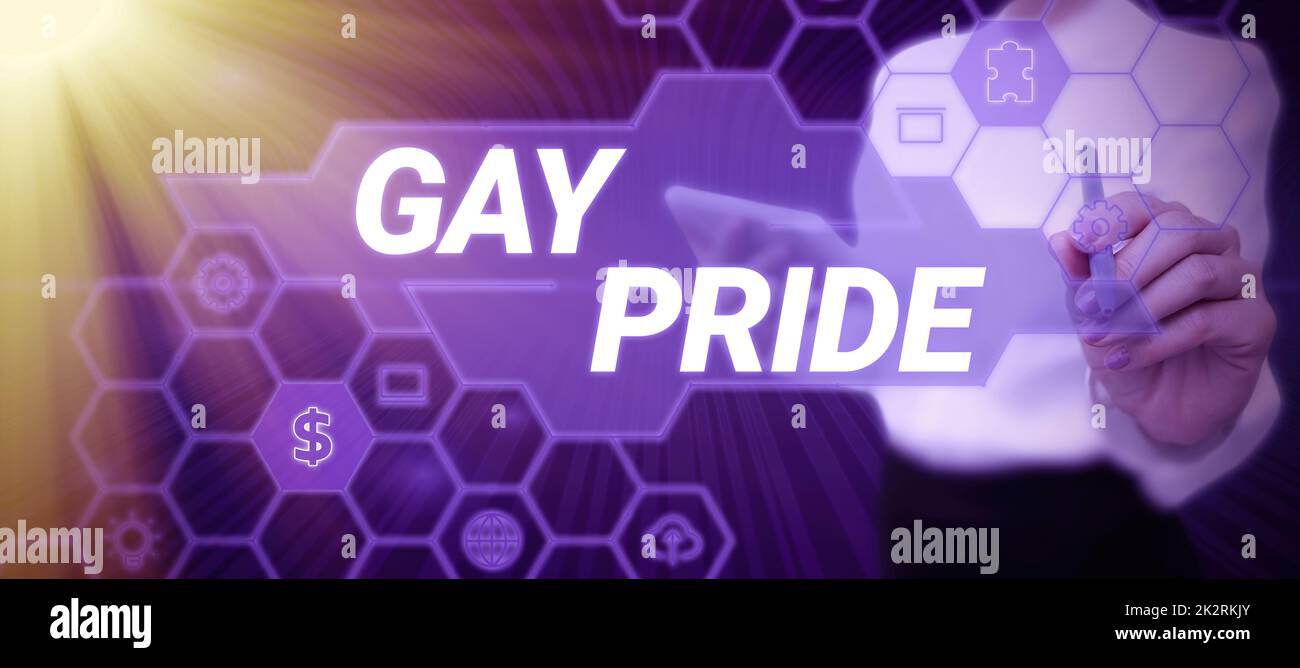 Conceptual display Gay Pride. Word Written on Dignity of an idividual ...