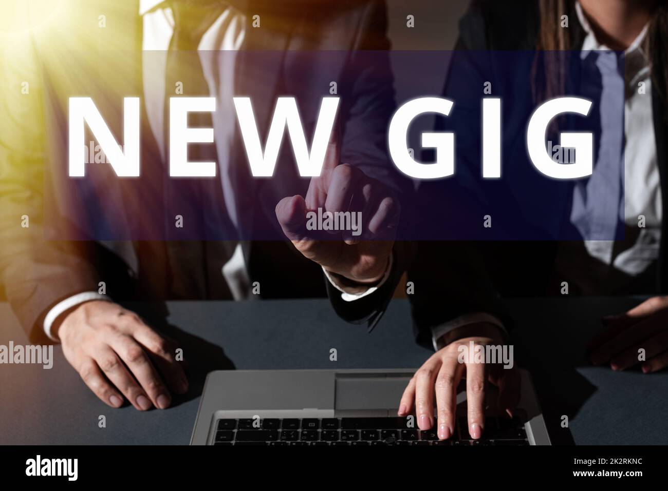 Hand writing sign New Gig. Word Written on getting job Attending live ...