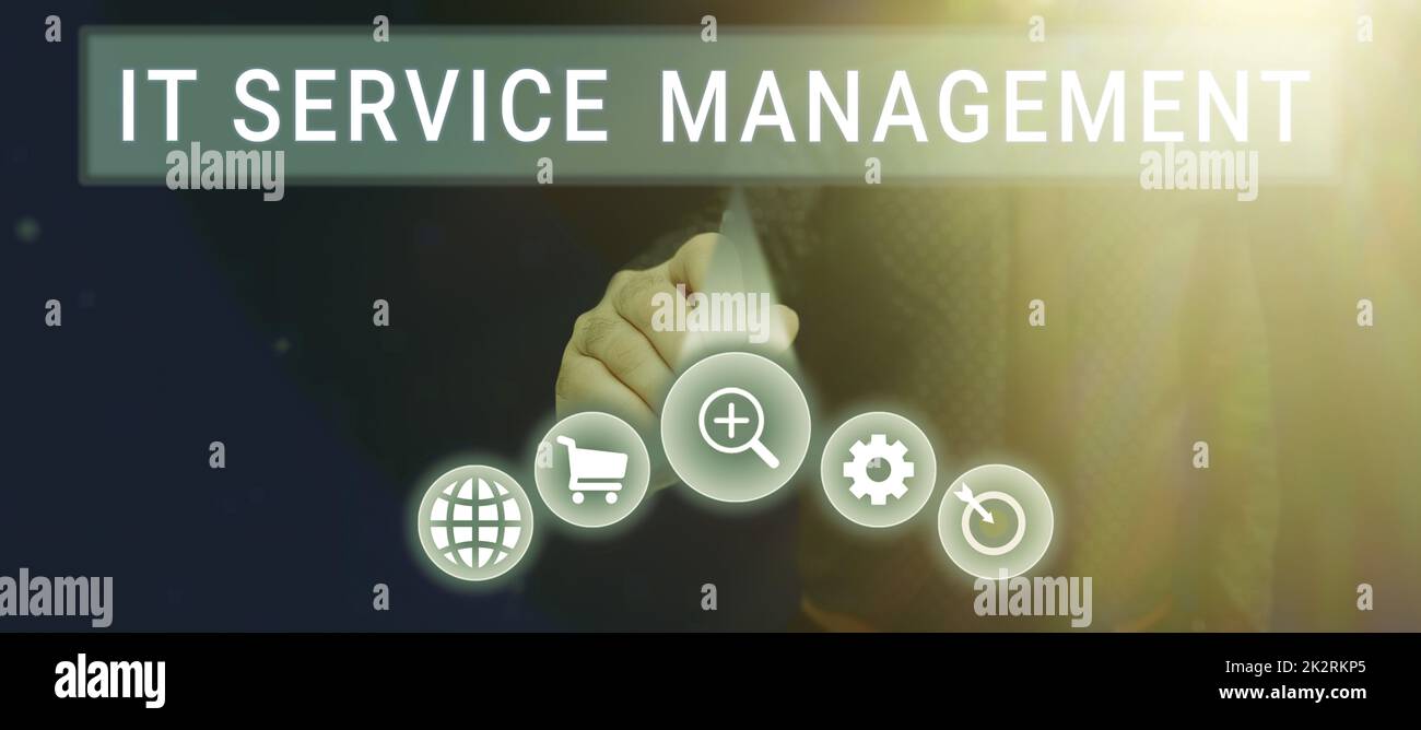 Inspiration showing sign It Service Management. Business overview ...