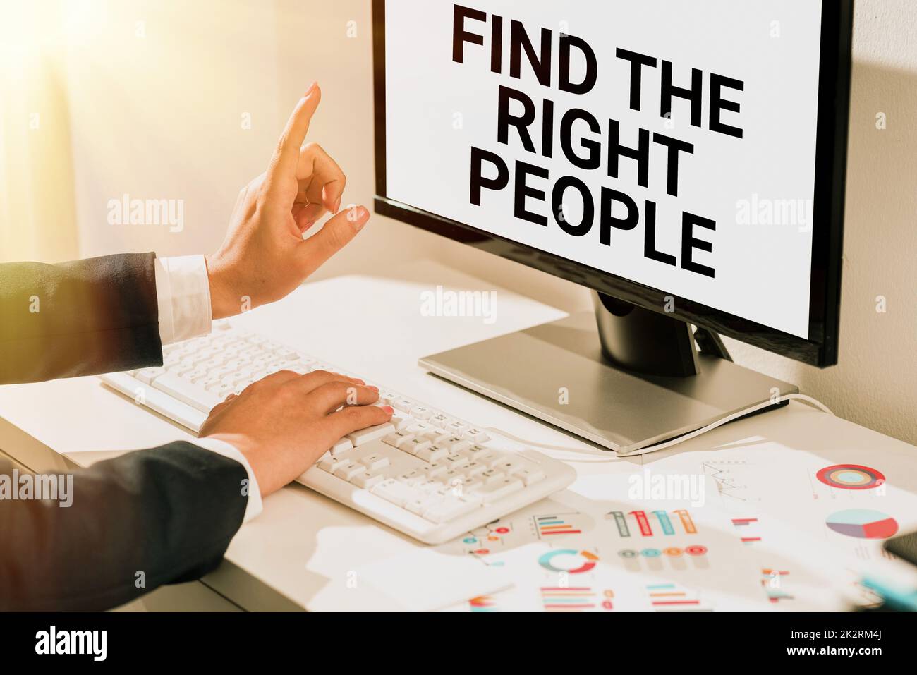 Conceptual caption Find The Right People. Business approach look for a ...