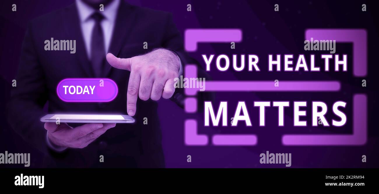 Text showing inspiration Your Health Matters. Conceptual photo Physical ...