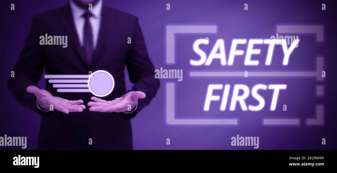 Writing displaying text Safety First. Word for Avoid any unnecessary ... Writing displaying text Safety First. Word for Avoid any unnecessary ...