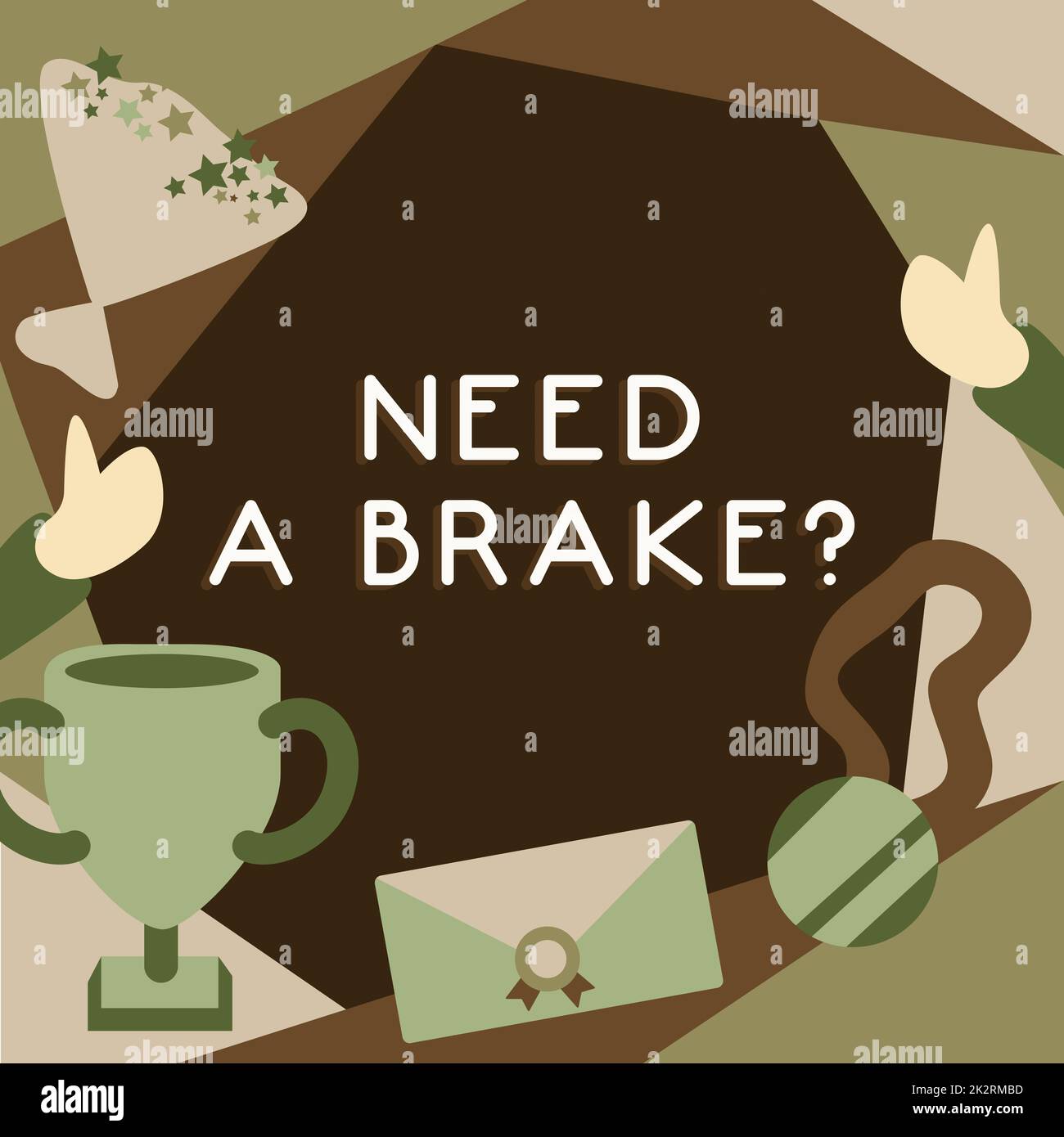 Inspiration showing sign Need A Brake Question. Word Written on More ...