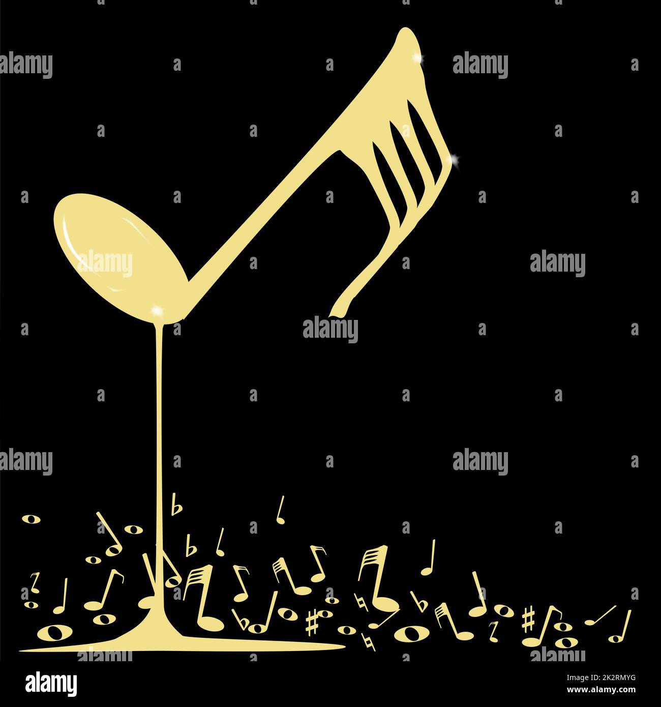 Liquid Music Notes Stock Photo - Alamy