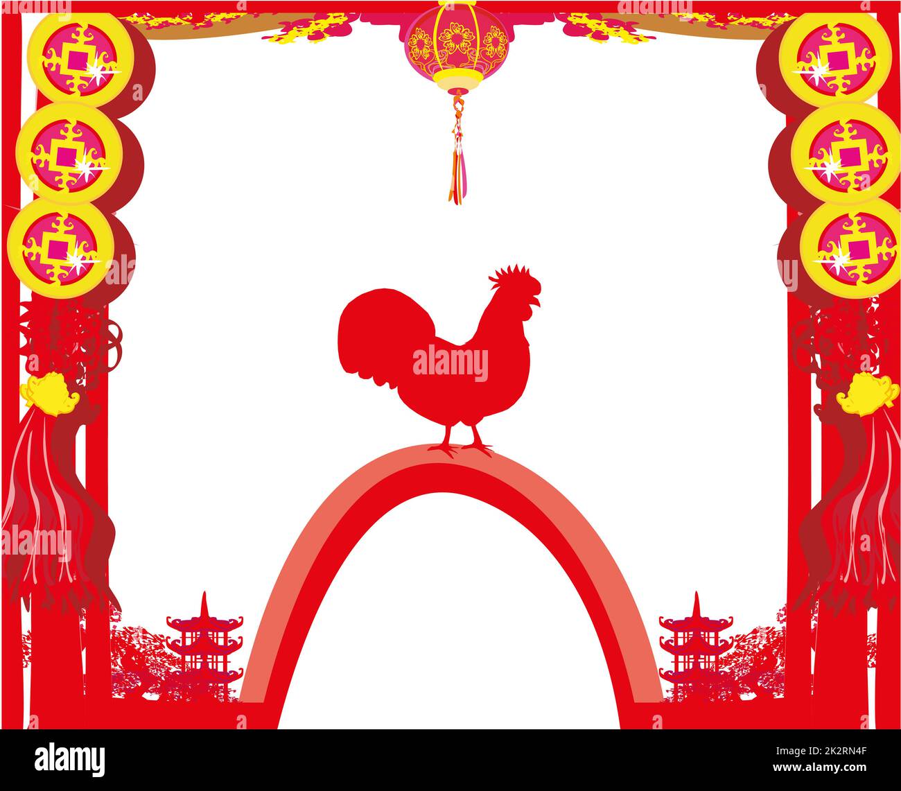 Year of rooster design for Chinese New Year Stock Photo - Alamy