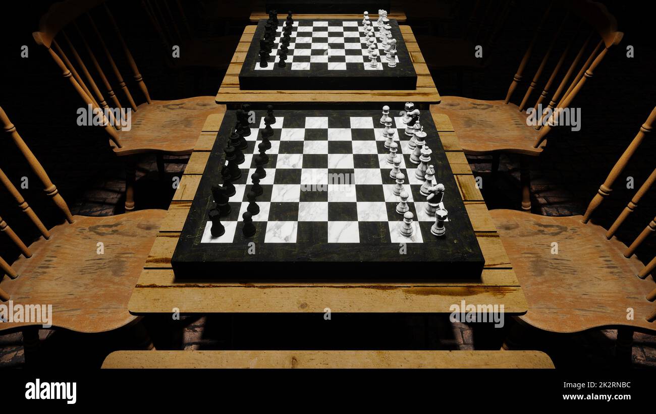 Enjoy In Chess Board Stock Photo - Alamy