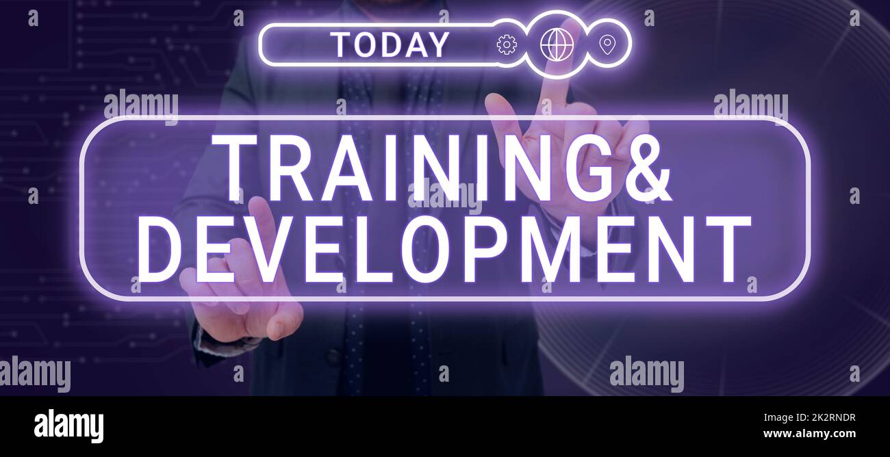 Sign displaying Traininganddevelopment. Word Written on Organize Additional Learning expedite ...