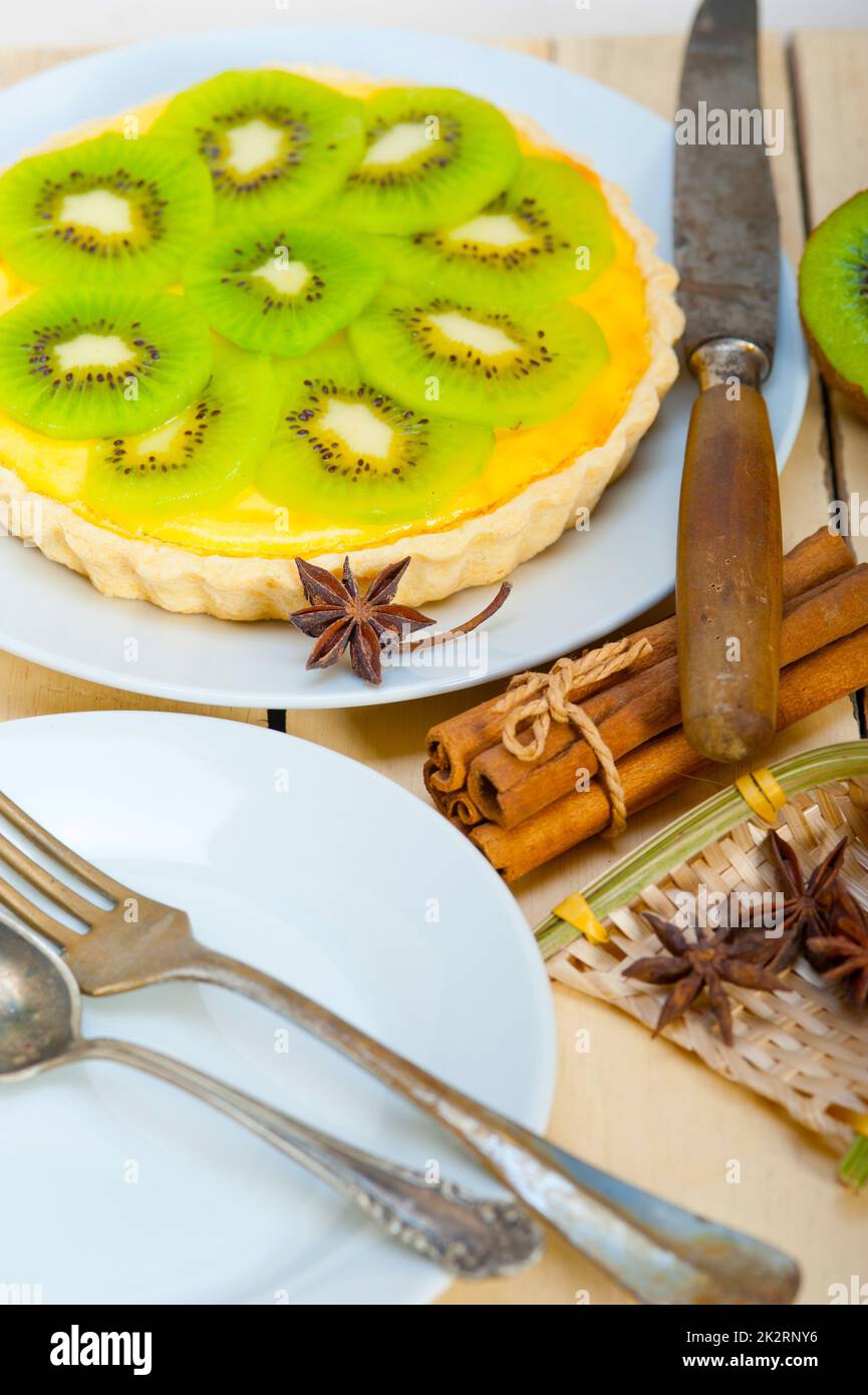 kiwi pie tart and spices Stock Photo - Alamy