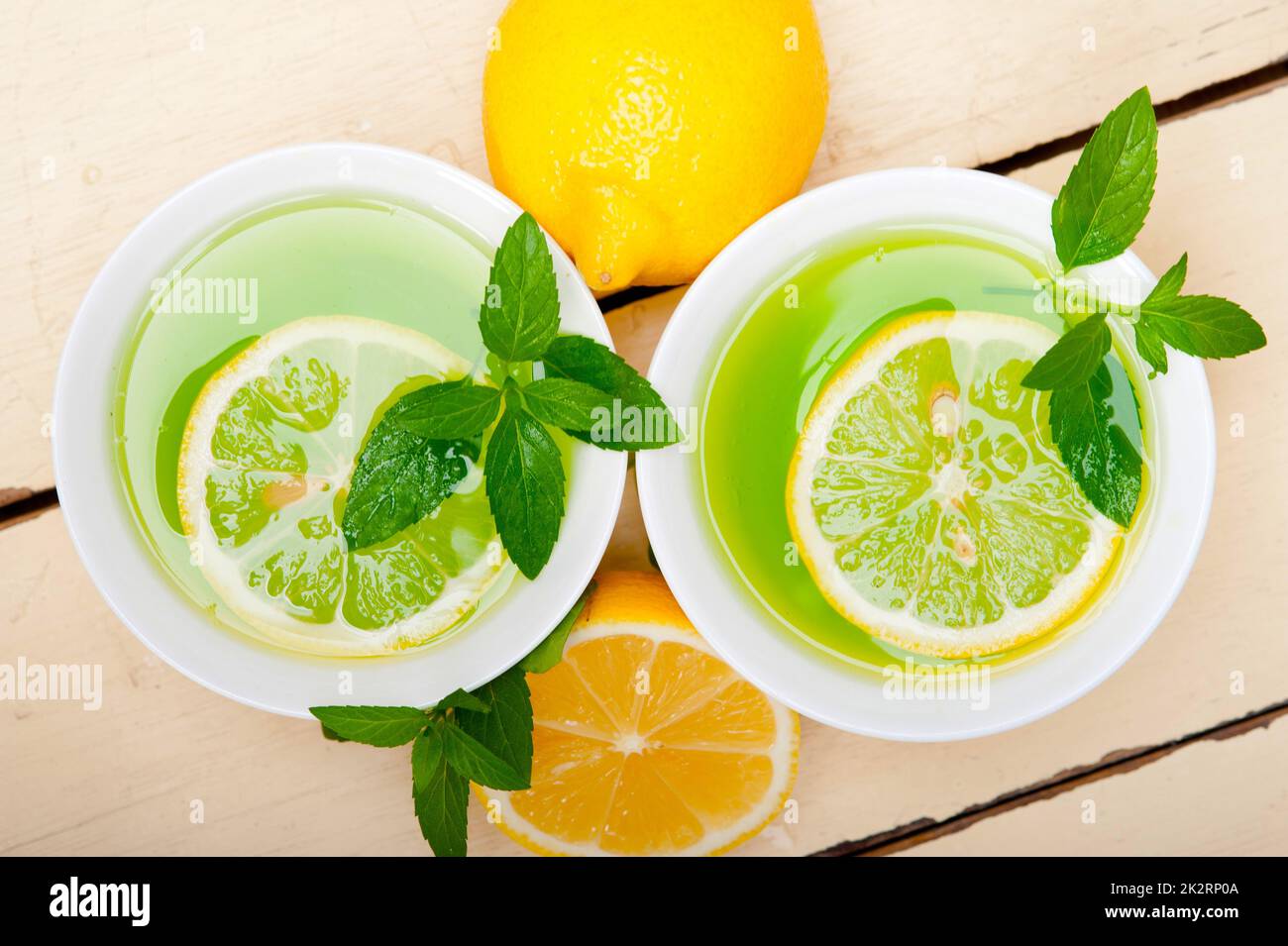 mint infusion tea tisane with lemon Stock Photo - Alamy