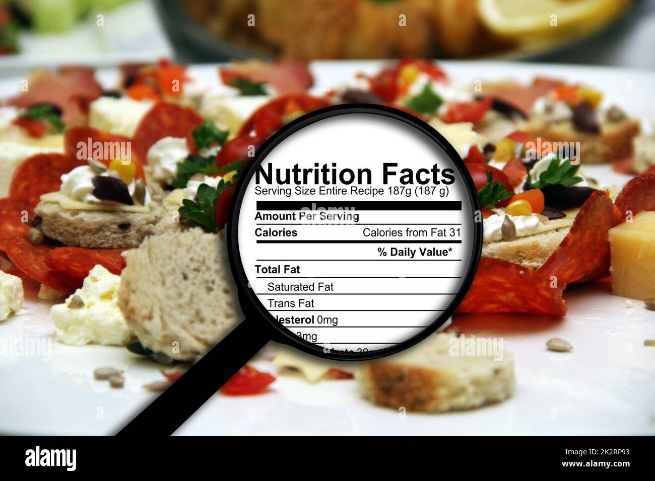 Magnifying glass food label hi-res stock photography and images - Alamy