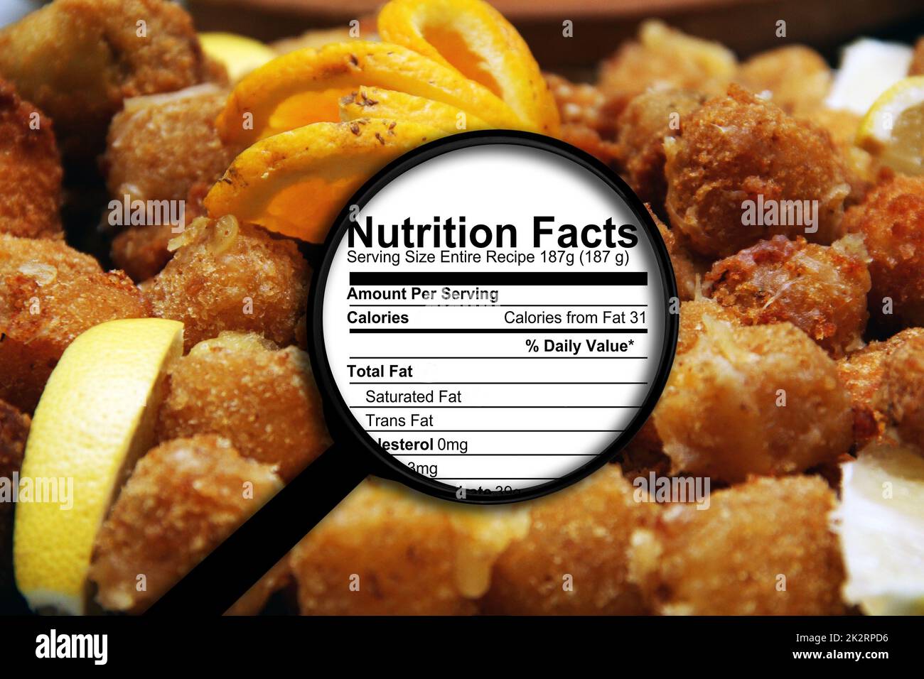 Magnifying glass food label hi-res stock photography and images - Alamy