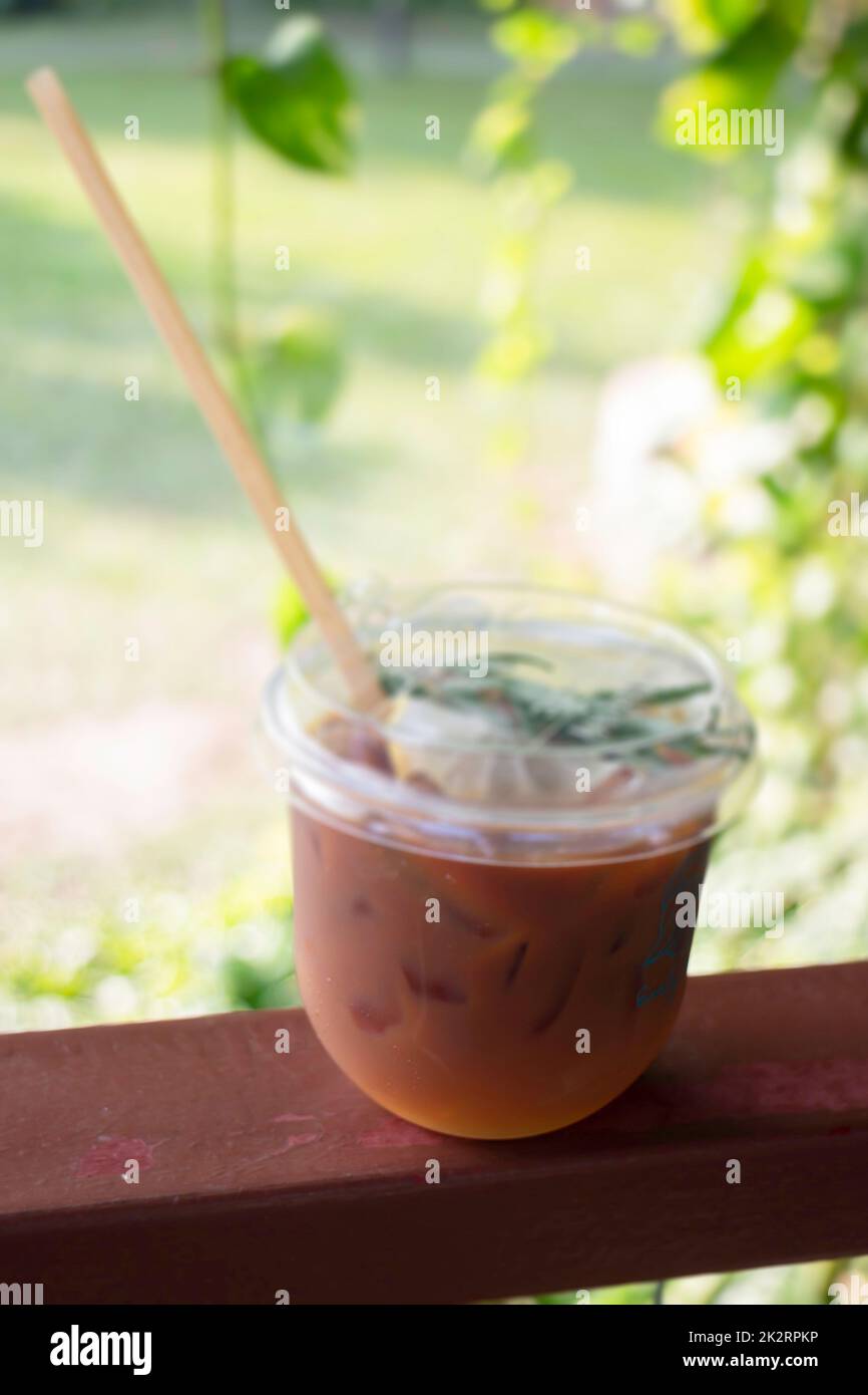 Iced coffee drink at local coffee shop Stock Photo - Alamy