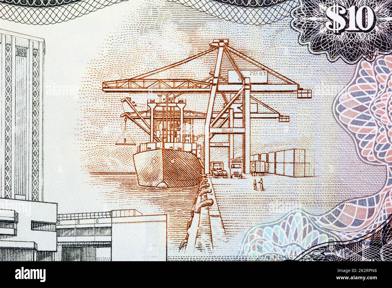 Cargo shop dockside from money of Trinidad and Tobago Stock Photo - Alamy