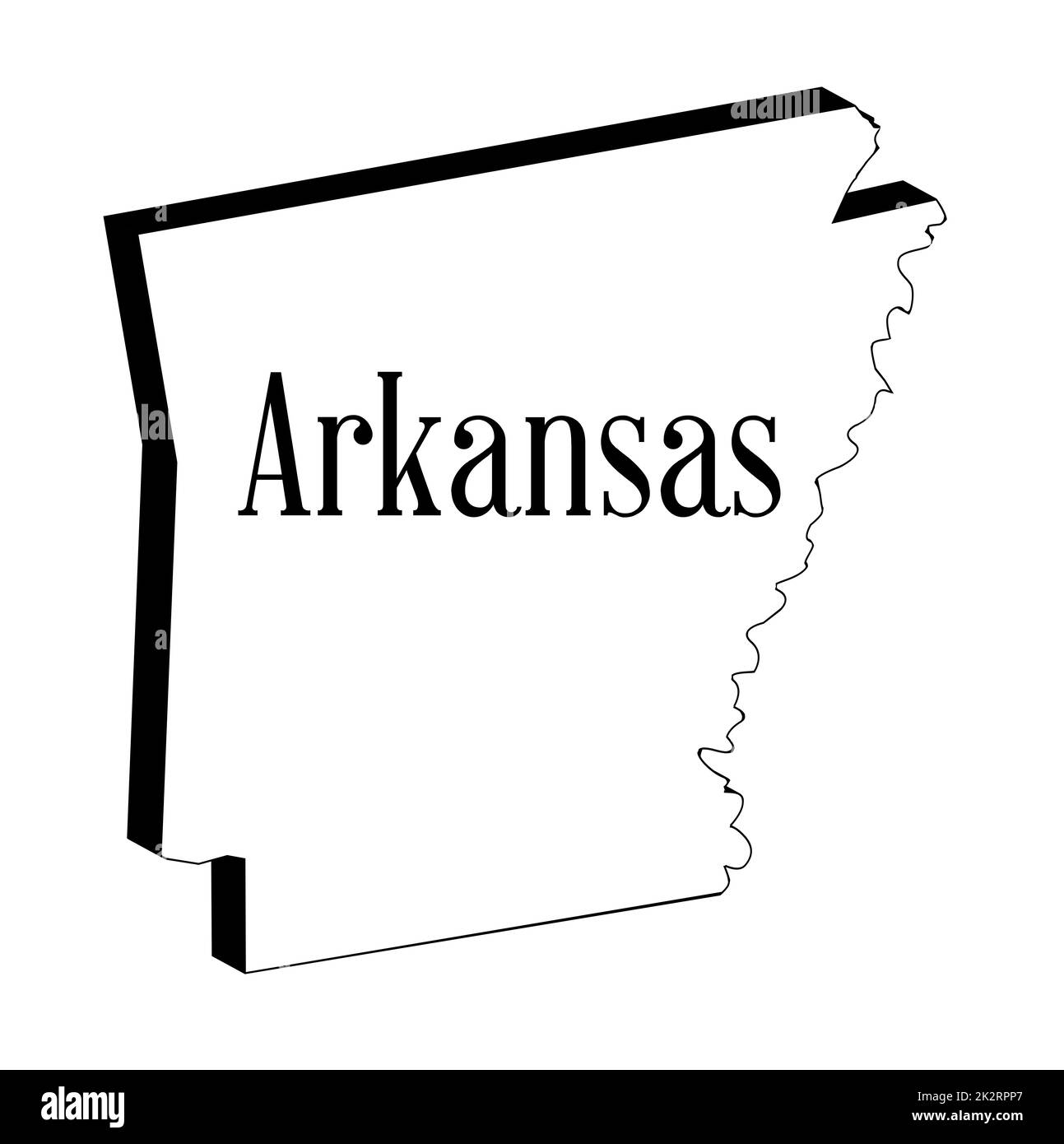 Arkansas 3D Silhouette Map Stock Photo - Alamy