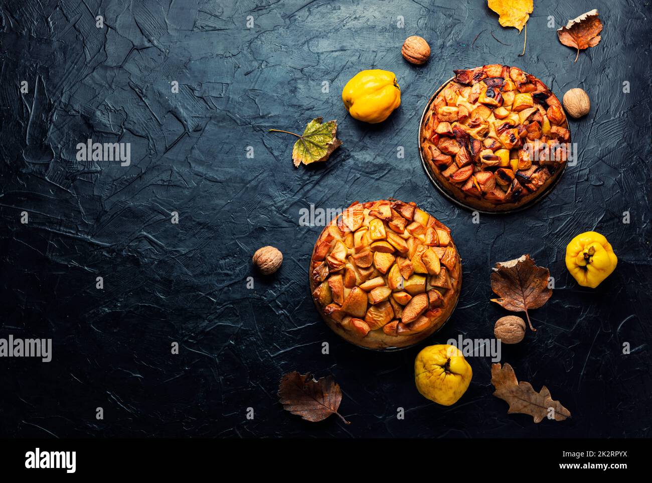 Autumn pie with quince Stock Photo - Alamy