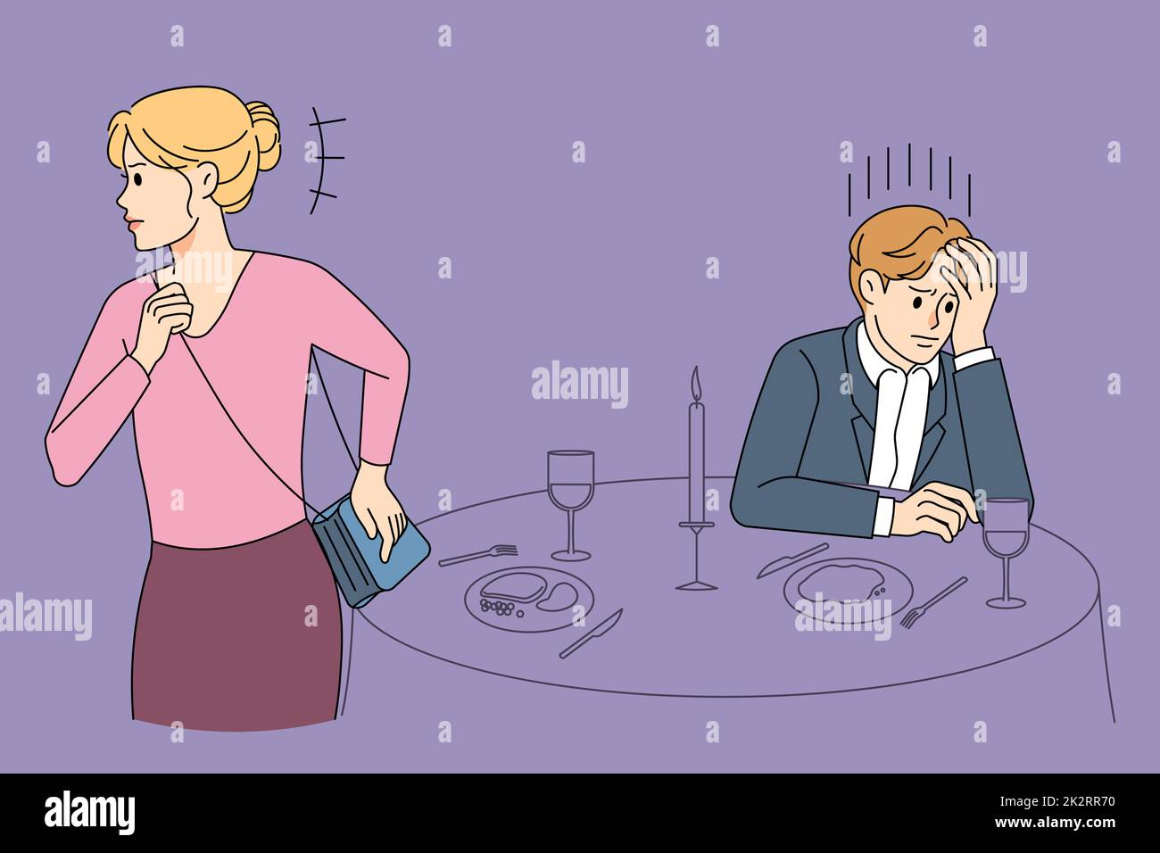 Couple dinner restaurant unhappy hi-res stock photography and images ...