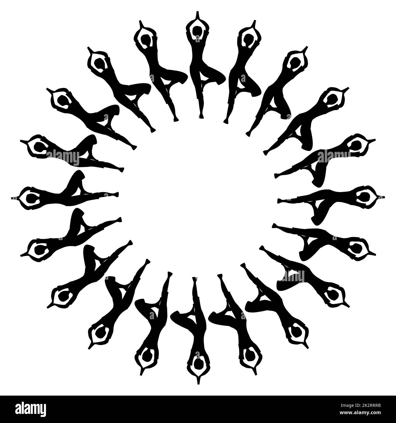 Yoga Tree Pose Mandala Stock Photo - Alamy