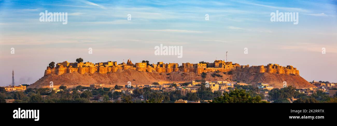 Panorama of Jaisalmer Fort known as the Golden Fort Sonar quila Stock ...