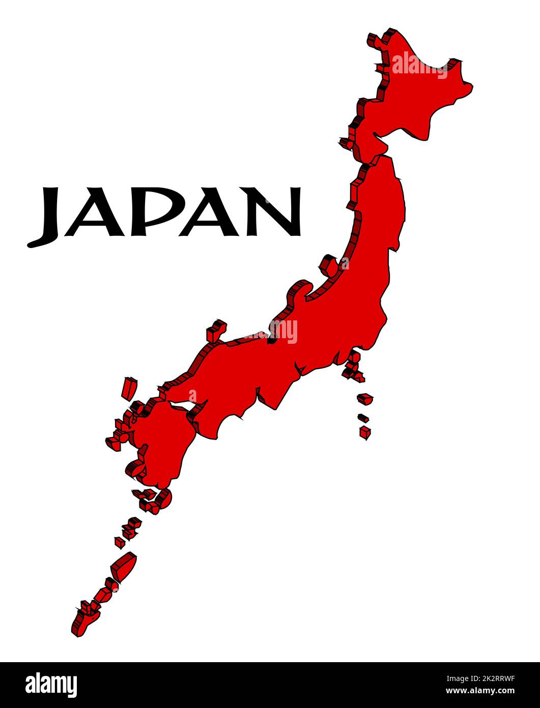 Japan 3D Map Stock Photo - Alamy