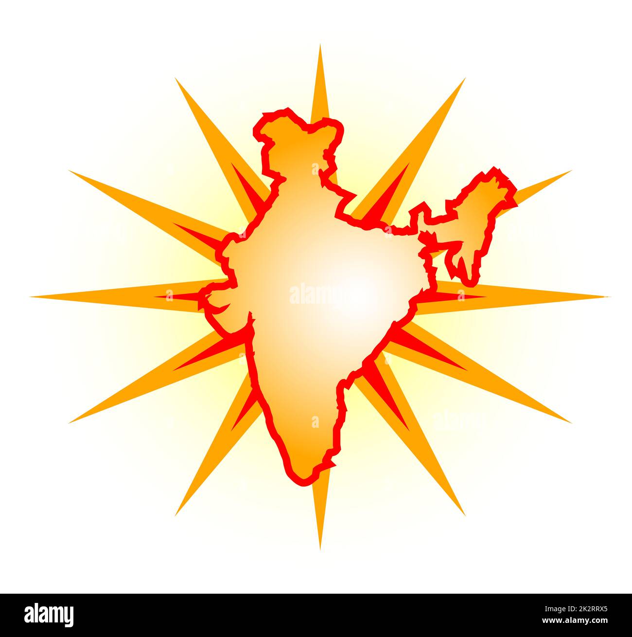 Outline map of india Cut Out Stock Images & Pictures - Alamy