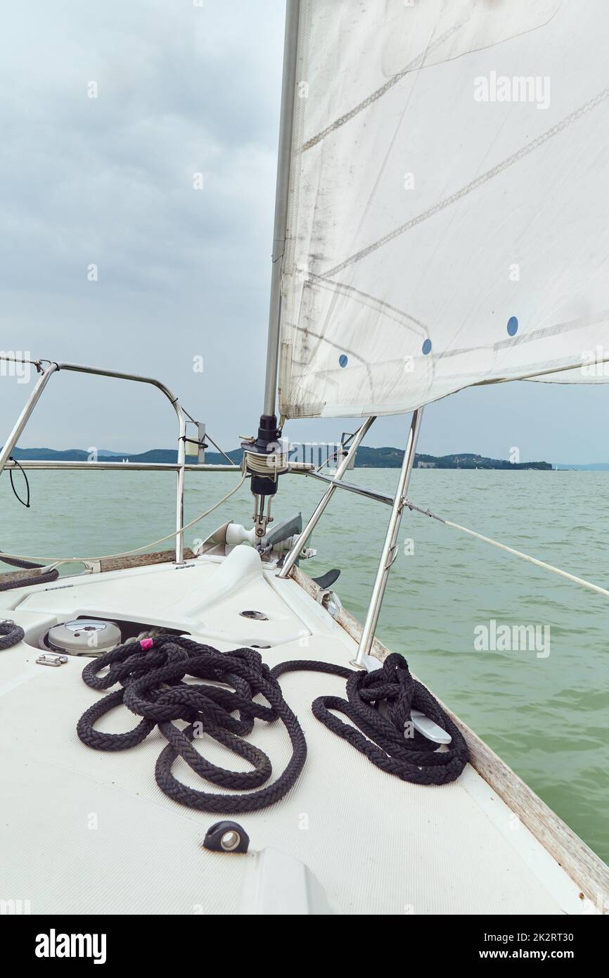 Sailing boat detail Stock Photo - Alamy