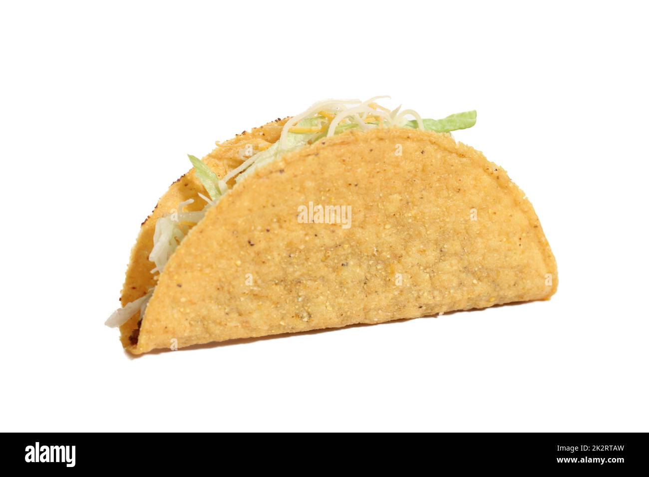 Crunchy Taco With Meat Isolated on White Background Stock Photo - Alamy