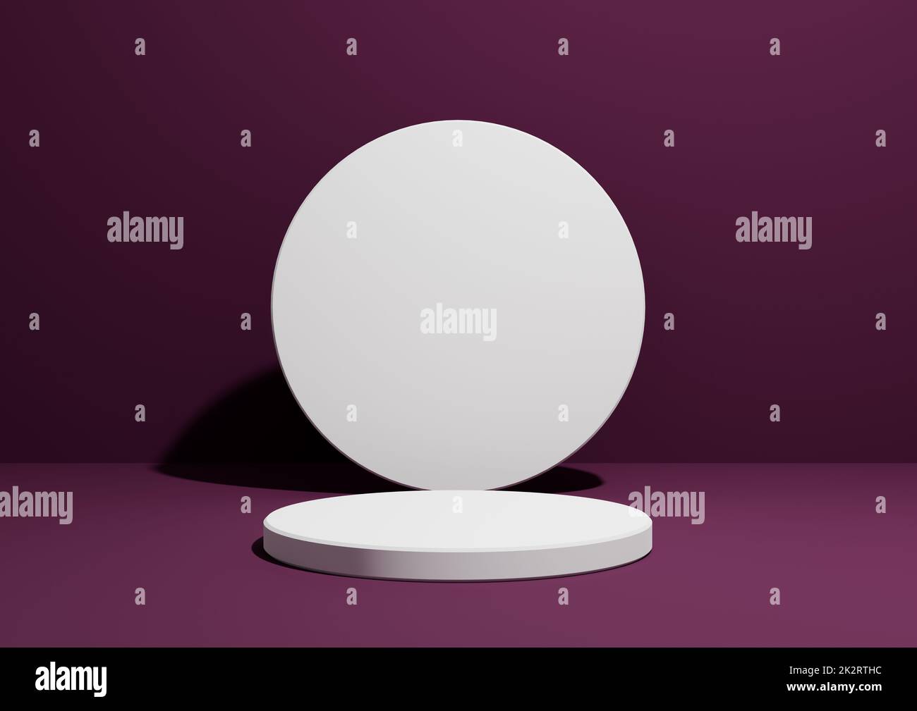 Dark magenta, purple, 3D render of a simple, minimal composition with ...