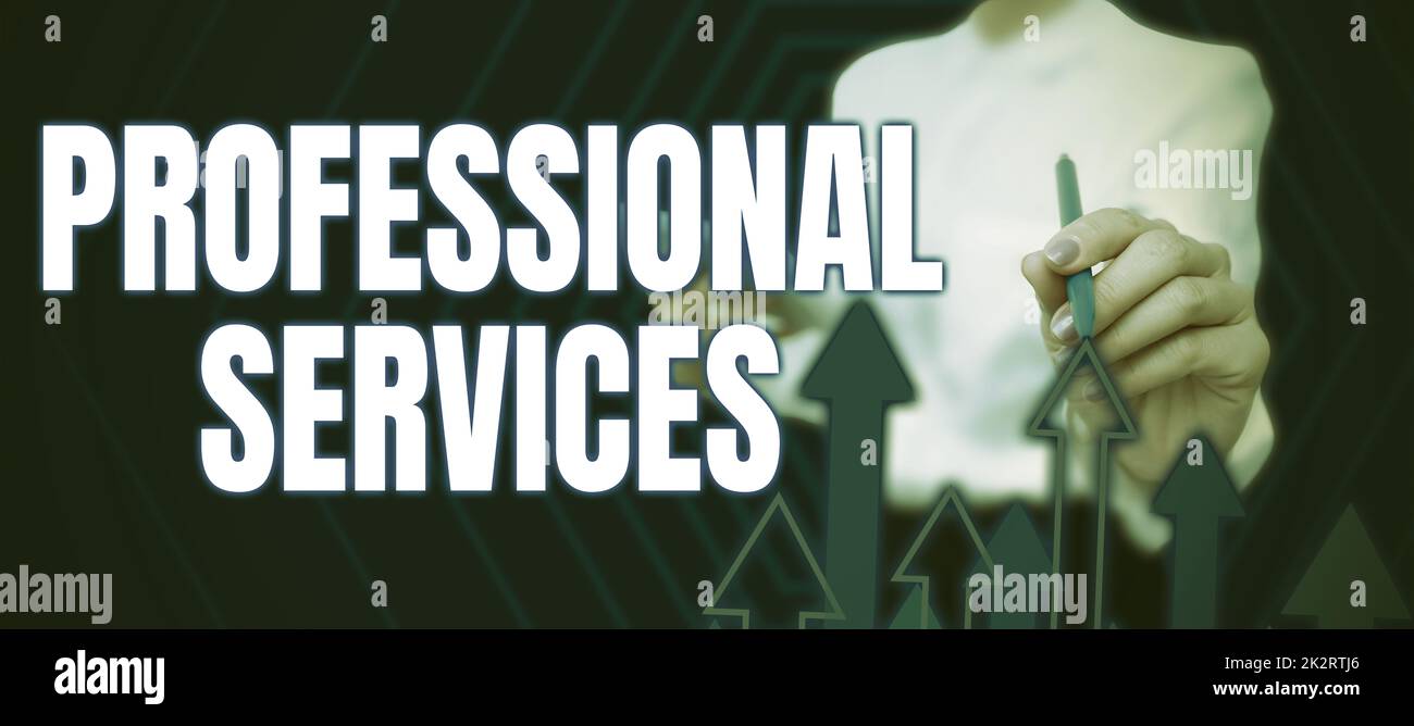 Text showing inspiration Professional Services. Word for offer ...