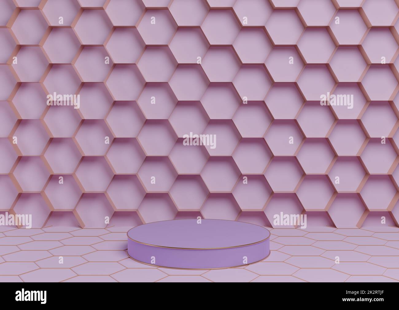 Light, pastel, lavender purple 3D rendering product display podium ...