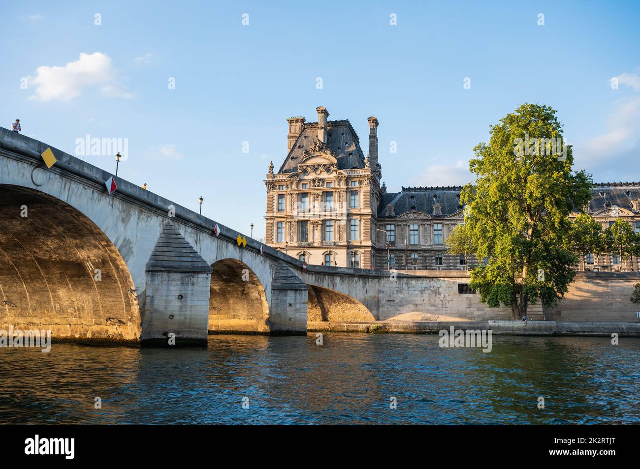 Pont Royal, five-arch bridge over river Seine in Paris, the third ...