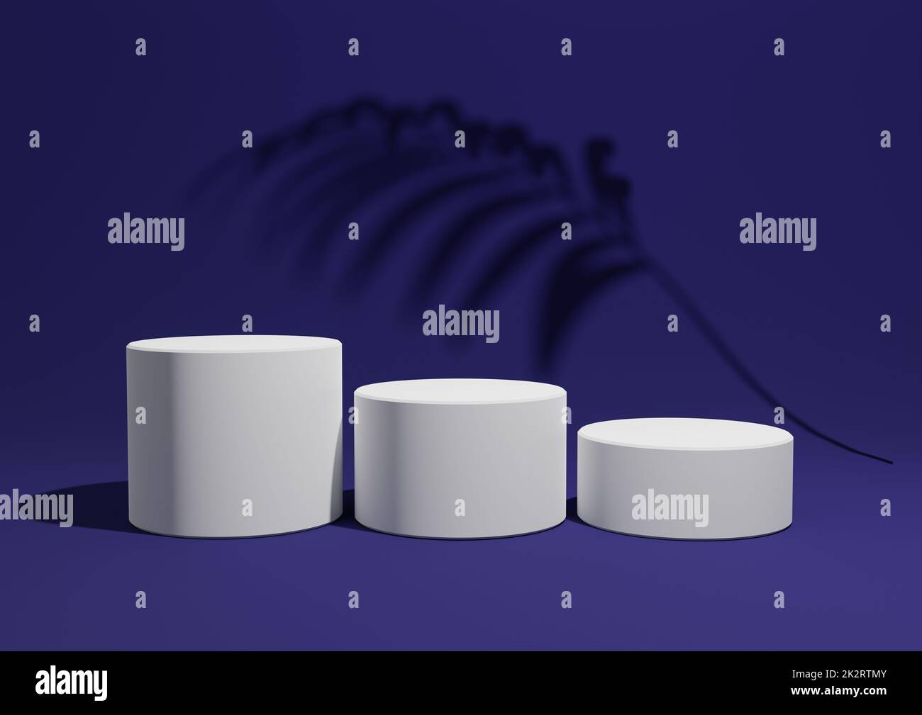 Dark blue ,3D render of a simple, minimal product display composition ...