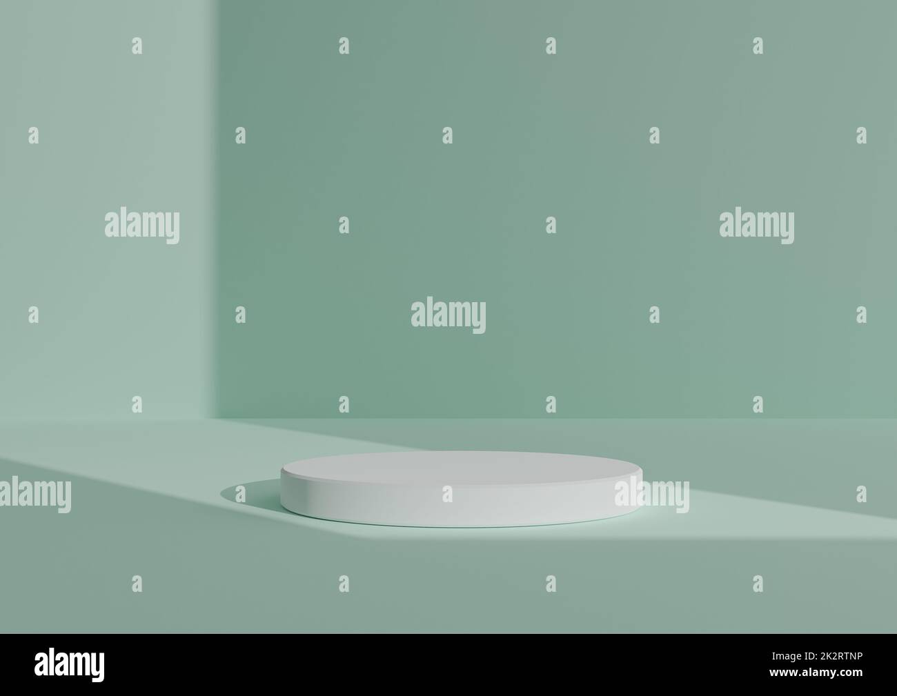 Simple, Minimal 3D Render Composition with One White Cylinder Podium or ...