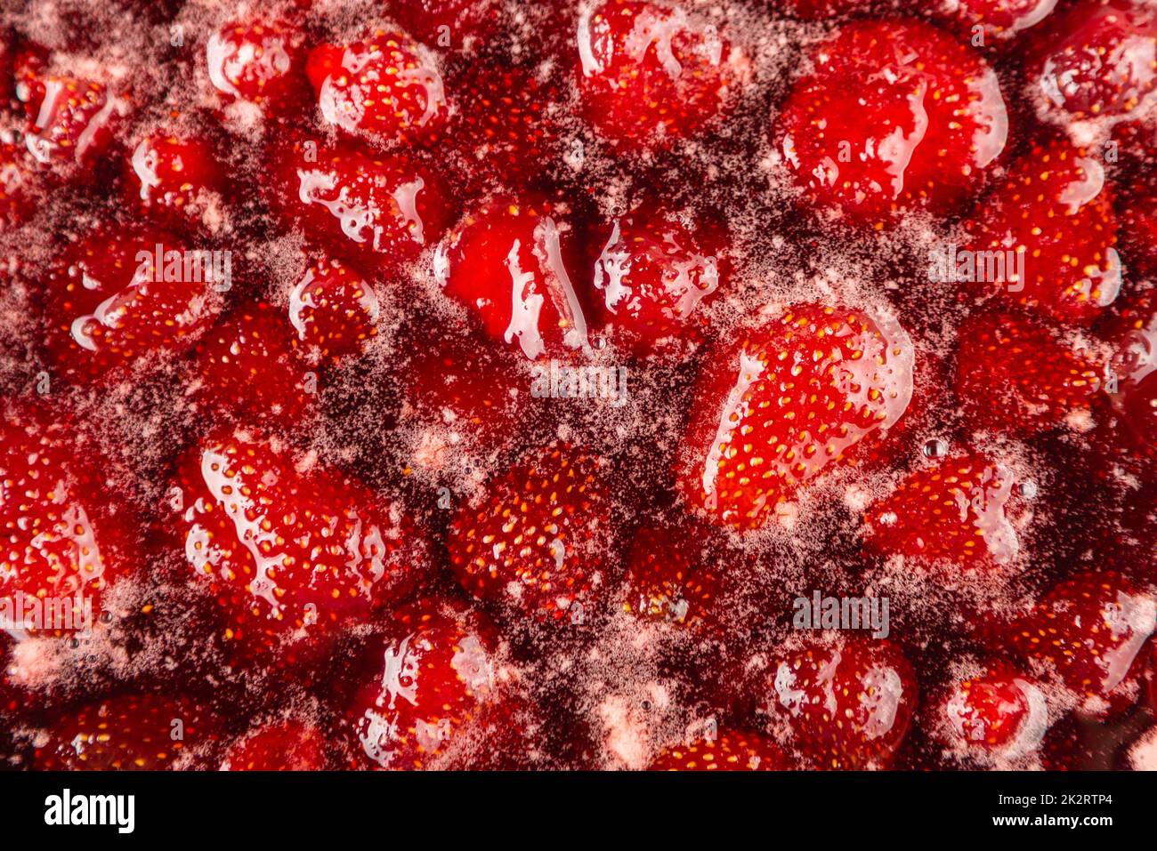 Strawberry jam, top view Stock Photo - Alamy