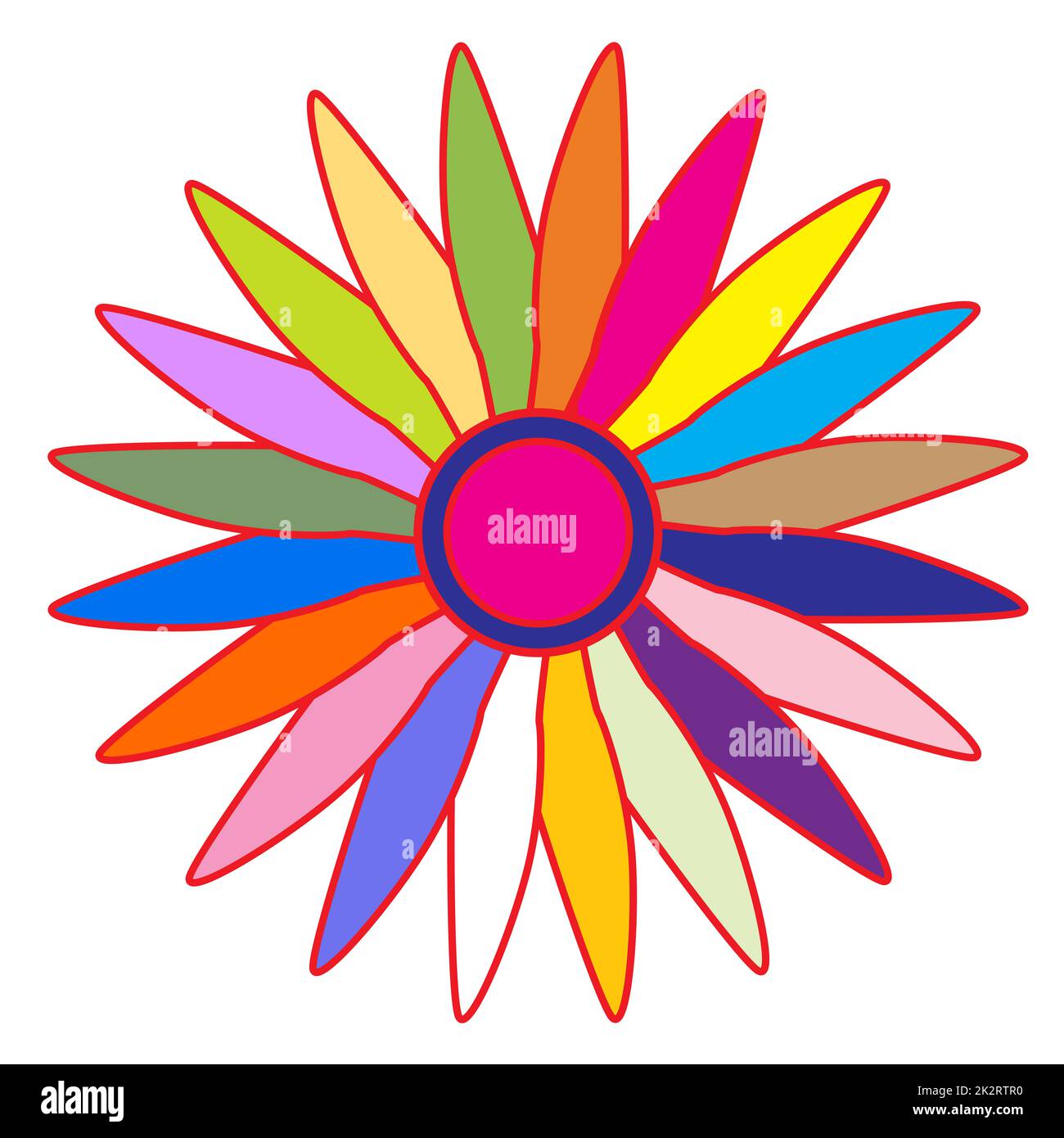 Multi Color Cartoon Sunflower Stock Photo - Alamy