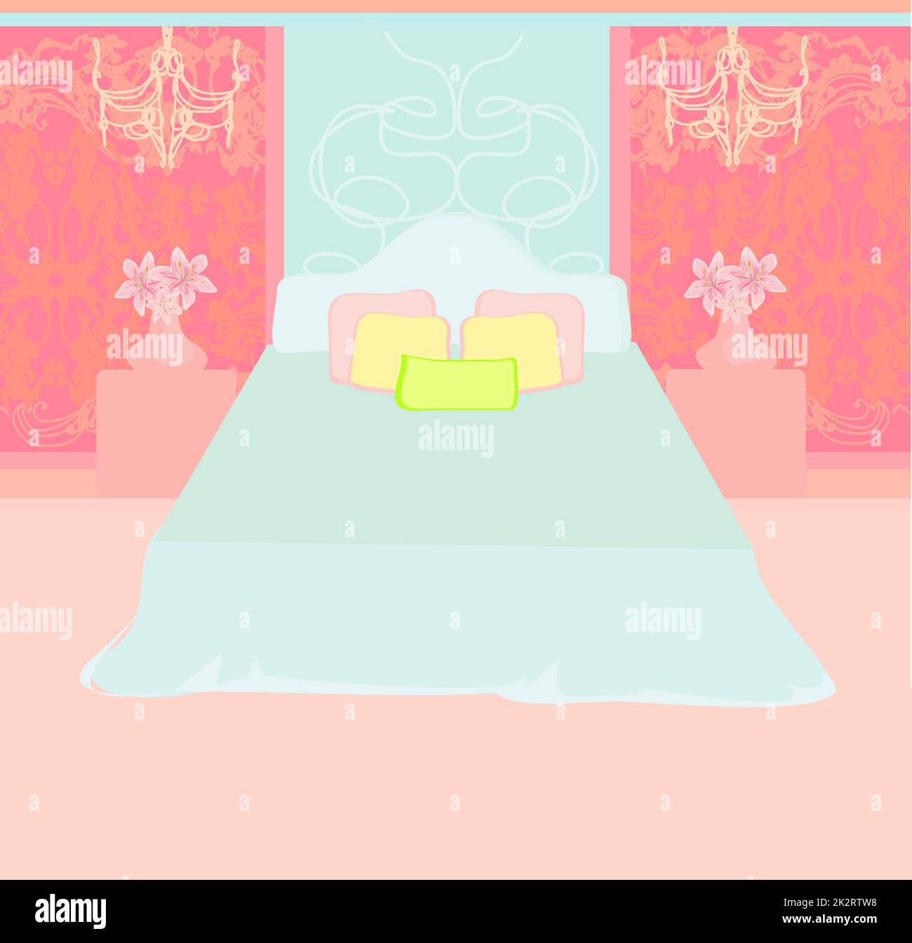 Bedroom interior vector Stock Photo - Alamy