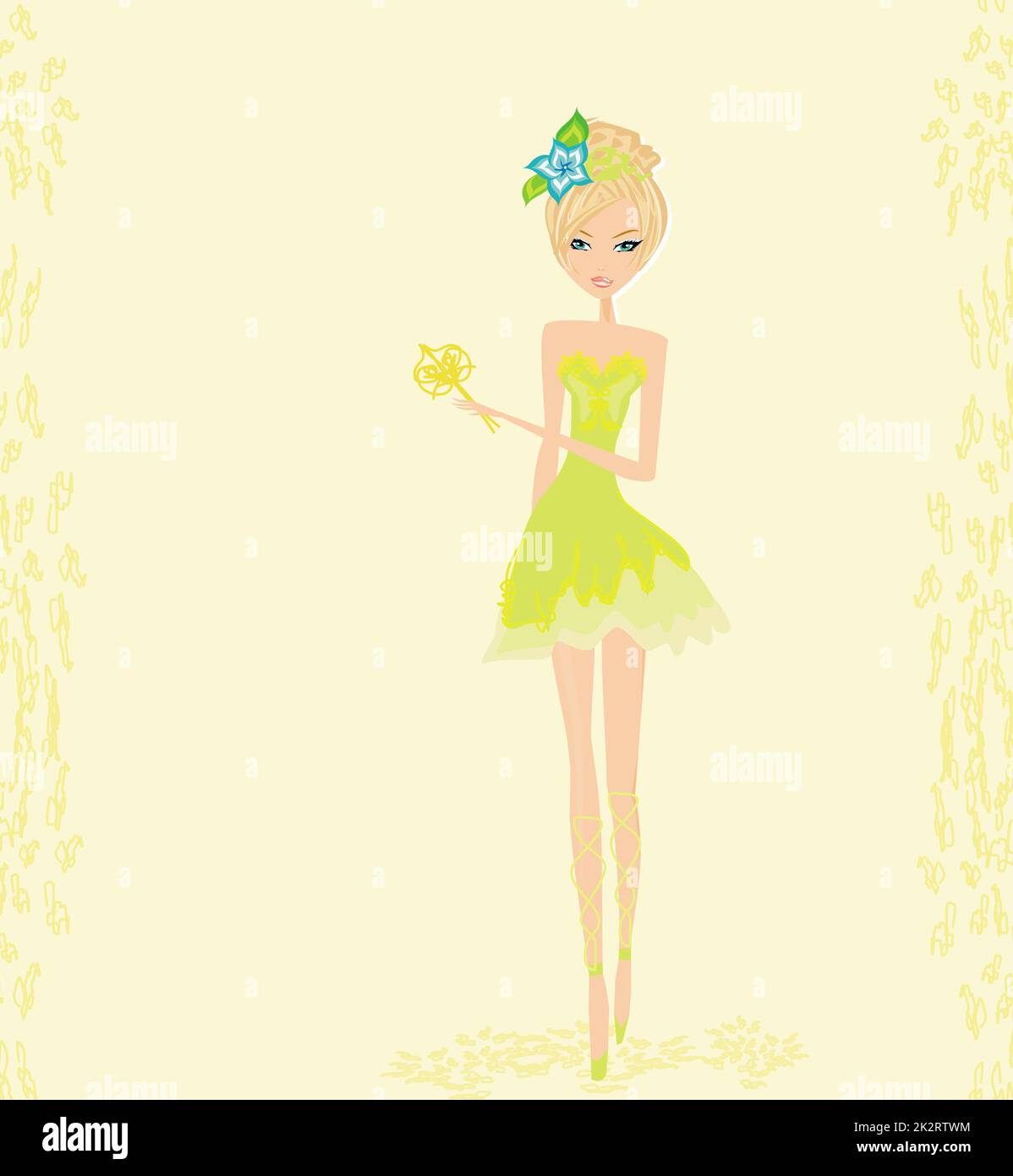 beautiful fairy with magic wand vector graphic Stock Photo - Alamy