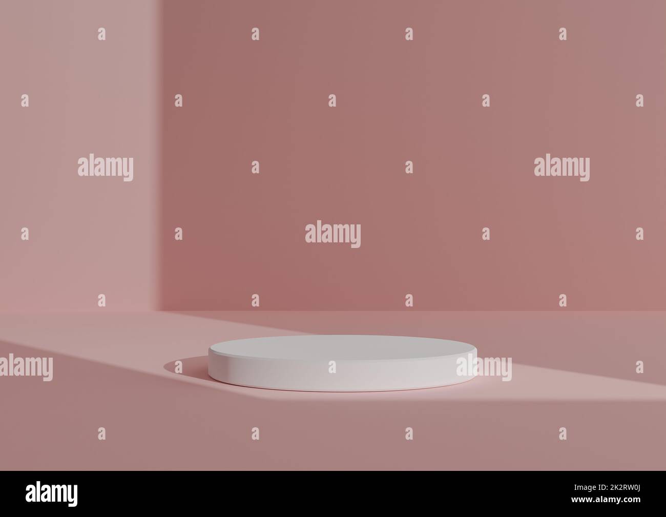 Simple, Minimal 3D Render Composition with One White Cylinder Podium or ...