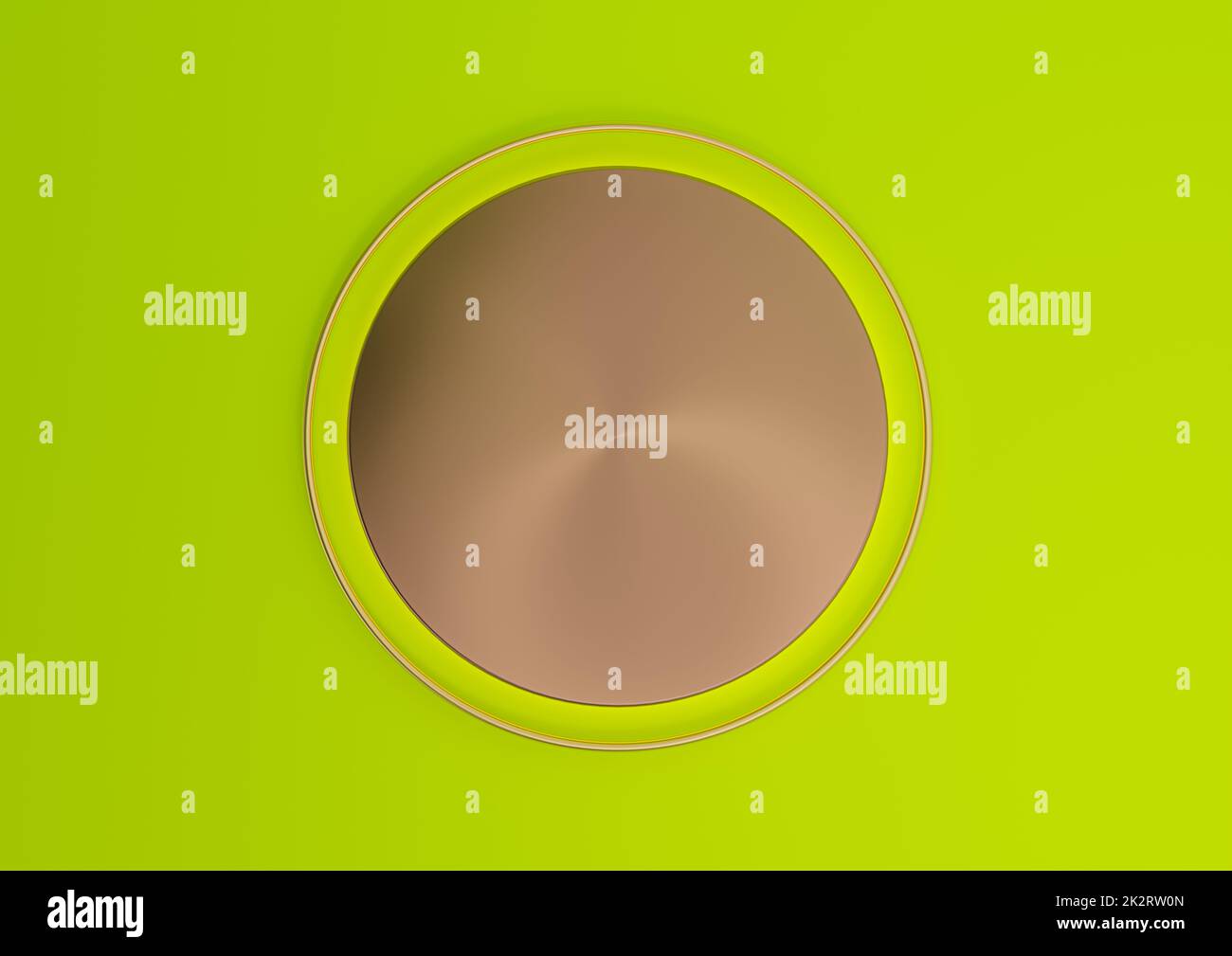 Bright, lime, neon green 3D rendering empty product display scene with cylinder podium or stand ...