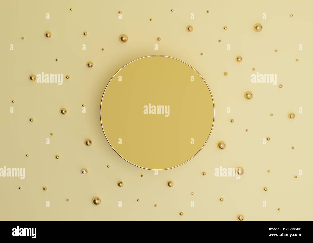 Warm, light, bright, pastel yellow 3D rendering luxury product display ...