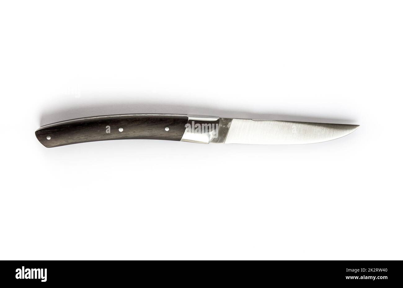 Traditional wooden pocket knife isolated on white background Stock ...