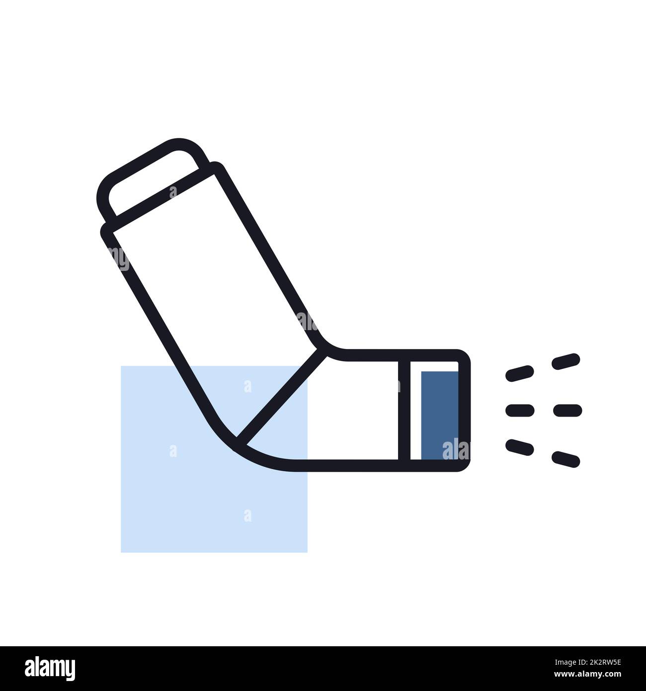 Asthma inhaler vector icon. Medical sign Stock Photo - Alamy