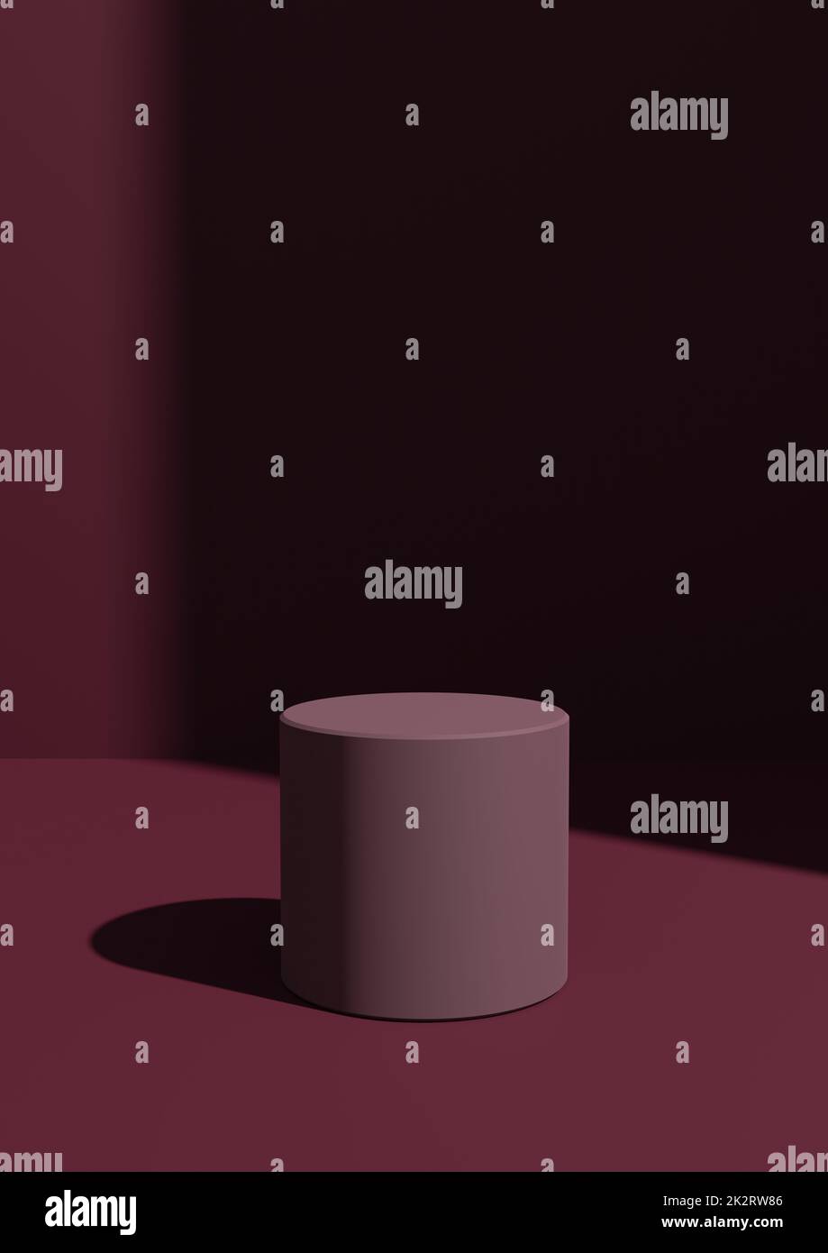 Simple, Minimal 3D Render Maroon Background for Product Display with ...